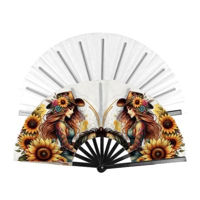 China Sublimation Polyester Folding Fan 13'' DIY Heat Transfer Materials for sale