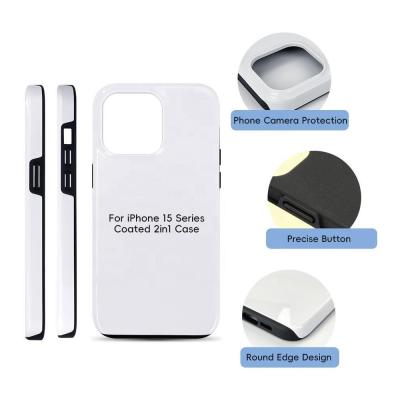 China 2 in 1 robuste Sublimations-Telefonnutze für Iphone 15 Leerplatte 3D-Mobilhülle für Sublimation zu verkaufen