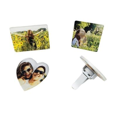 China DIY Printable Blank Acrylic Sublimation Car Vent Clip Air Freshener For Heat Transfer for sale