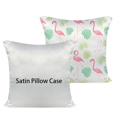 중국 16인치 승화 블랭크 베개 케이스 맞춤 인쇄 로고 40x40CM 흰색 쿠션 커버 승화 새틴 베갯잇 판매용