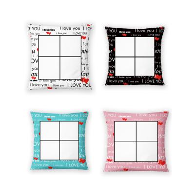 China Custom Lovers Linen Sublimation Pillow Cover 4 Panel Sublimation Pillow Case for sale