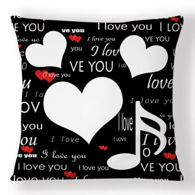 China Sublimation Textiles DIY I Love You Pillow Case Wholesale Sublimation Pillow Covers for sale
