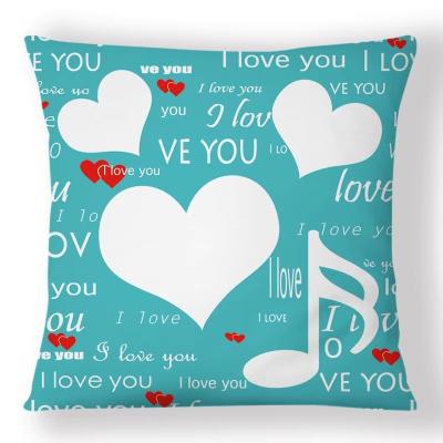 China Sublimation Textiles DIY I Love You Pillow Case Wholesale Sublimation Pillow Covers for sale