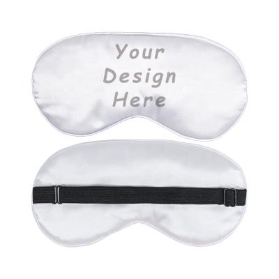 China DIY Personalized Double-Sided White Silk Sublimation Eye Mask Sleep Mask for sale