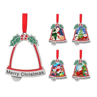 China Sublimation Christmas Tree Ornaments Bell Shape Christmas Ornament Sublimation Blanks for sale