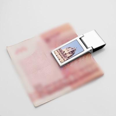China Personalized Office Decor Stainless Steel Sublimation Blank Money Clips For Father Gifts Business Use for sale