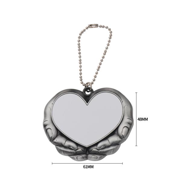 Quality Creative Christmas Ornament Heart In Hands Sublimation Car Charm Pendants Blanks for sale