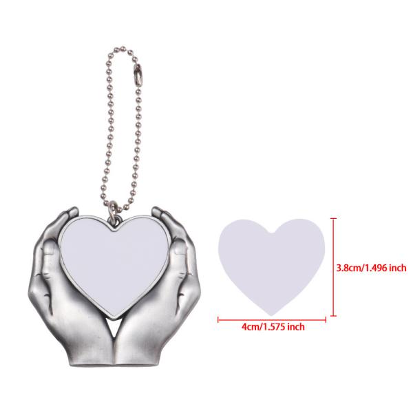 Quality Creative Christmas Ornament Heart In Hands Sublimation Car Charm Pendants Blanks For Heat Press for sale