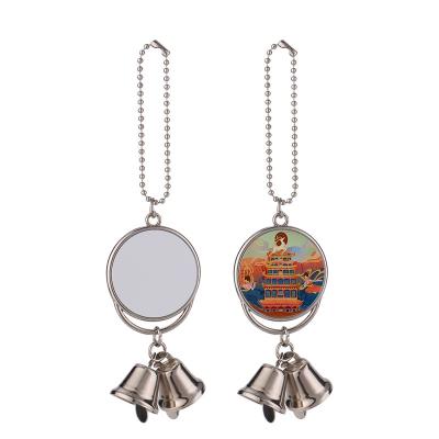 China Aangepaste Bel Hanger Kerstdag Cadeau Kleine Hanger Sublimatie Metalen Bel Ornament Te koop