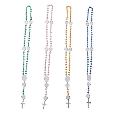 China Custom Rosary Necklace Juwelen Blanks Sublimatie Blanks Rosary Beads Necklace Te koop