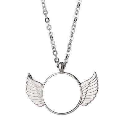 China Gepersonaliseerde Angel Wing Picture Necklace Sublimatie Necklace Met Vleugels Te koop