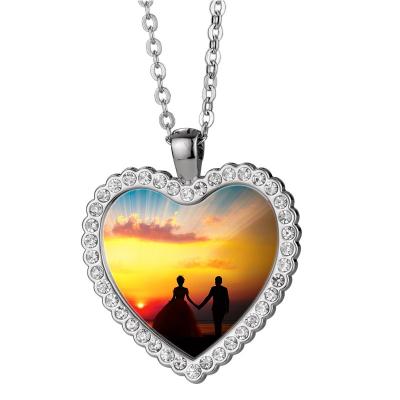 China Juwelen Ketting Souvenir Geschenk Hart Ketting Ketting Sublimatie Hartvormige Diamant Ketting Te koop