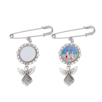 China Aanpasbaar gepersonaliseerde engel vleugels metaal sublimatie broche vleugels broche Te koop