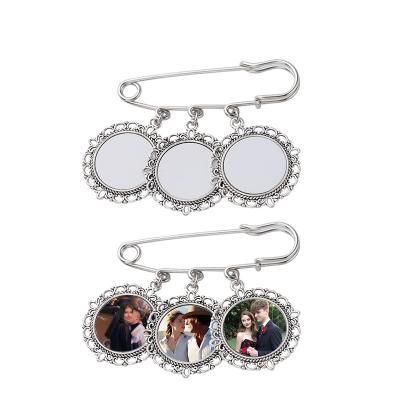 China DIY Foto Vrouwen Spelden Broches Sublimatie Ronde Broche Te koop