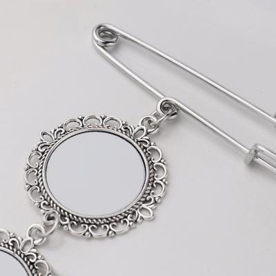 China Sublimation Metal Brooch Custom Print Photo Memorials Angel Wings Memory Charms for sale