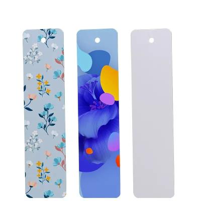 China custom photo bookmark Metal Aluminum Bookmarks Gloss White Blank Sublimation Bookmark With Tassel for sale