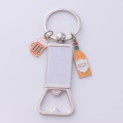 Cina Regalo per la festa del papà Fai da te Portachiavi in metallo personalizzato Sublimazione Apribottiglie Portachiavi in vendita
