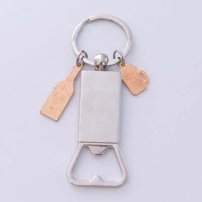 Cina Regalo per la festa del papà Fai da te Portachiavi in metallo personalizzato Sublimazione Apribottiglie Portachiavi in vendita
