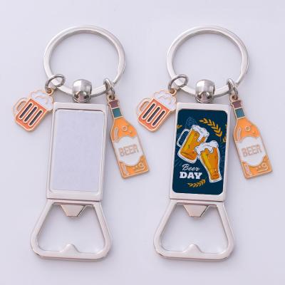 Cina Regalo per la festa del papà Fai da te Portachiavi in metallo personalizzato Sublimazione Apribottiglie Portachiavi in vendita