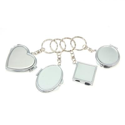 China Blank Sublimation Keychain Mirror Photo Pocket Compact Mirror for sale
