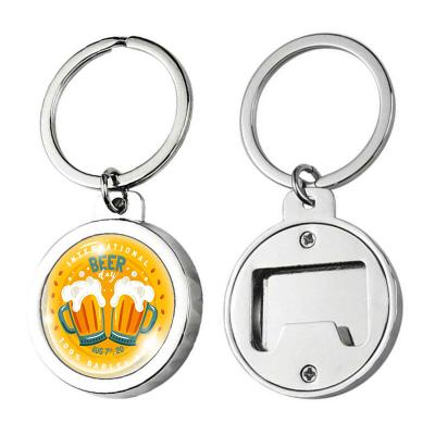 China Custom Keychain Beer Bottle Opener Sublimation Metal Bottle Opener Keychain for sale