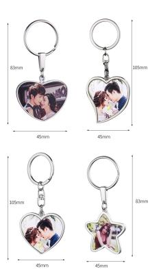中国 プロモーション用無地メタルキーホルダー 両面昇華ハート型キーホルダー カスタムキーホルダー ビジネス用 販売のため