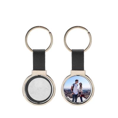 China Key Holder Souvenir Gifts Sublimation Double Sided Circle Rotary Keychain for sale