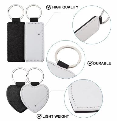 Chine Porte-clés vierges à sublimation en cuir PU pour impression personnalisée, transfert thermique à vendre