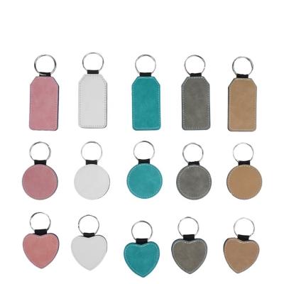 중국 PU 수블리메이션 심장 키 체인 빈 사용자 지정 로고 듀얼 사이드 프린팅 수블리메이션 가죽 키 체인 판매용
