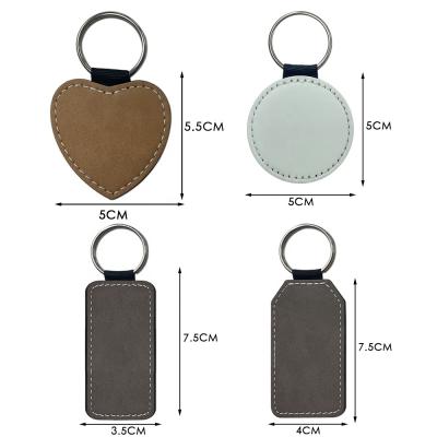 중국 PU 수블리메이션 심장 키 체인 빈 사용자 지정 로고 듀얼 사이드 프린팅 수블리메이션 가죽 키 체인 판매용