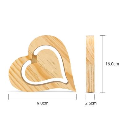 Cina Cornici per foto a doppio cuore Sublimazione Blanks Cornici per foto in legno personalizzate per decorazioni natalizie in vendita