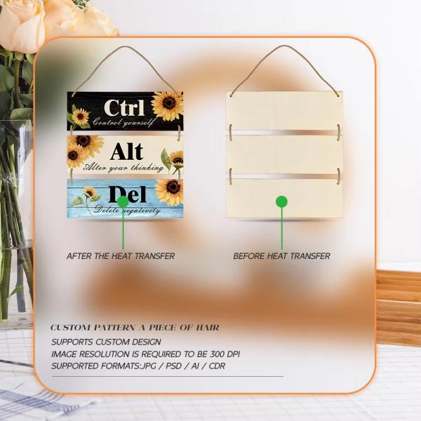 Quality Sublimation Heat Transfer Blank Rectangular Wooden Signage Custom Shape Cut for sale
