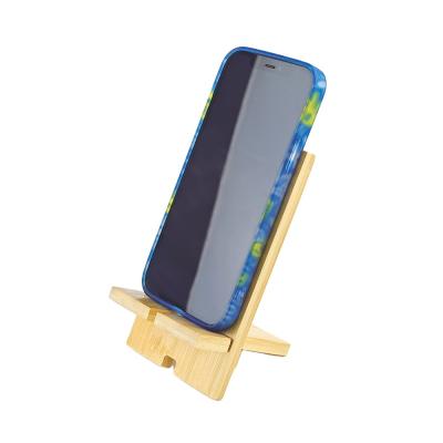 China Sublimate On Wood Ornaments Diy Cell Phone Wood Stand For Desk Wooden Mobile Phone Holder for sale