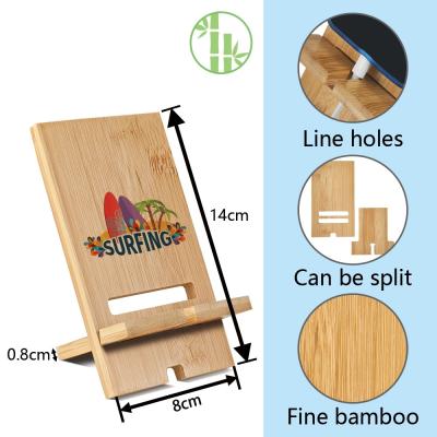 China Sublimate On Wood Ornaments Diy Cell Phone Wood Stand For Desk Wooden Mobile Phone Holder for sale