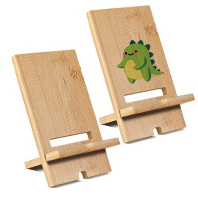 China Sublimado en madera Ornamentos Diy teléfono celular De madera para el escritorio Holder de teléfono móvil de madera en venta