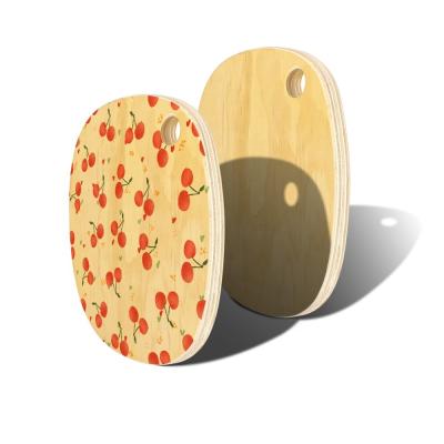 China Personalized Printing Wooden Cutting Boards For Kitchen Plywood Round Sublimation Blank Cutting Board for sale