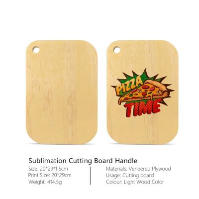 China Rounded Rectangle Design Custom Wood Cutting Board DIY Sublimation Kitchen Chopping Block With Hanging Hole for sale