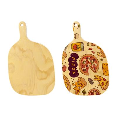 China Wood Sublimation Pizza Board Custom Logo Irregular Oval Plywood Cheese Board For Kitchen DIY Wood Chopping Block for sale