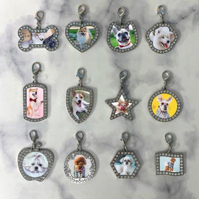 Cina Etichette per cani in sublimazione in bianco con accenti di diamanti personalizzati per animali domestici per la sublimazione in vendita