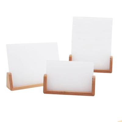 China U Shape LED Wooden Base Sublimation Acrylic Photo Panel Customized Light Up Desktop Memorial Photo Frame for sale