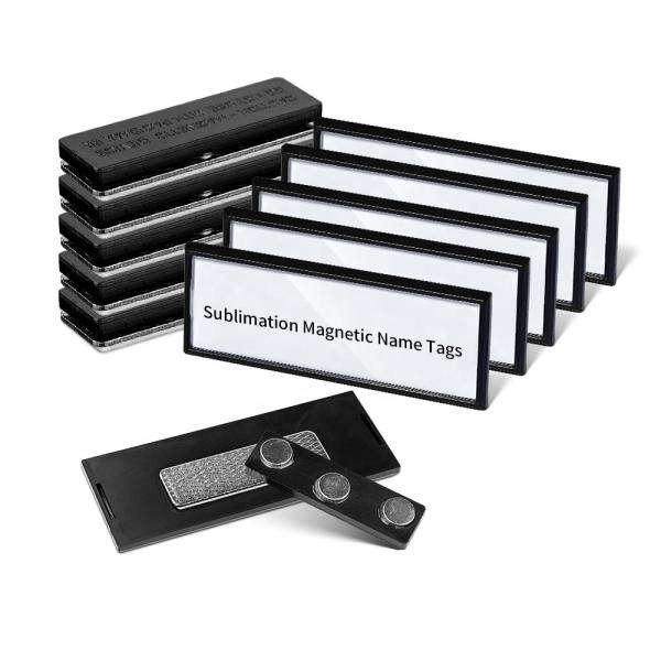 Quality Custom Id Badge Blanks Sublimation Magnetic Name Tags With Aluminum Sheet Plastic Sublimation Name Badge for sale