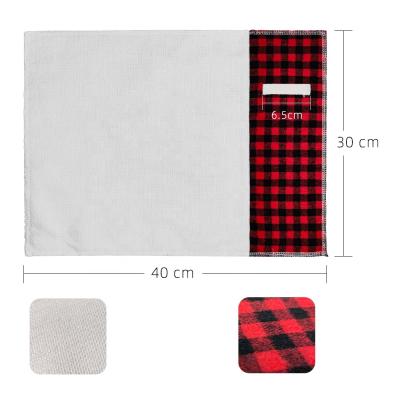 Cina Linen Sublimation Placemat Blanks Custom Printed Christmas Red Plaid Table Mats Sublimation Dish Mat in vendita