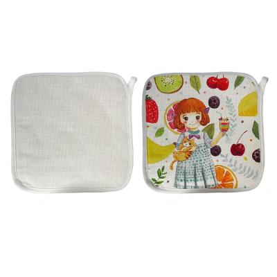 Cina Presine in lino bianco per sublimazione, resistenti al calore, guanto da forno per sublimazione in vendita