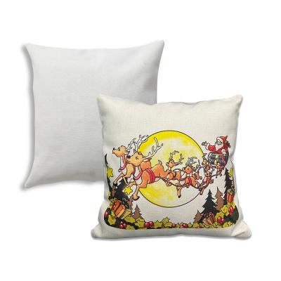 Coperture per cuscini di sublimazione in lino di poliestere bianco con cerniera