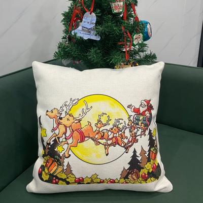 China White Polyester Linen Sublimation Pillow Covers With Zipper Sublimation Pillow Case Blanks for sale