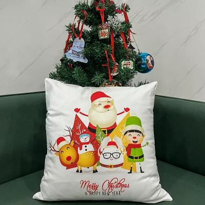 China White Polyester Linen Sublimation Pillow Covers With Zipper Sublimation Pillow Case Blanks for sale