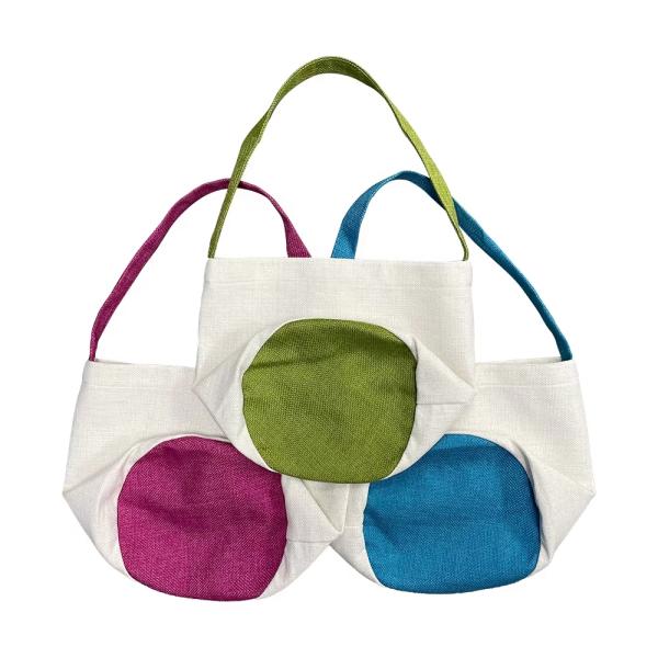 Quality Blank Linen Sublimation Easter Baskets Custom Print Party Candy Tote Bag for sale