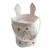 China Custom Sublimation Bunny Ear Easter Basket diy Easter Egg Bucket for sale