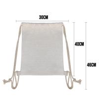 China Custom Sublimation Linen Drawstring Backpack 40*30cm Promotional Drawstring Bag for sale