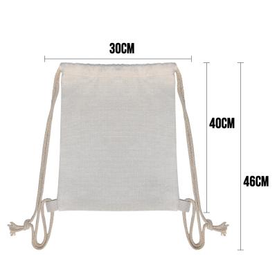 Cina Zaino con coulisse in lino sublimabile personalizzato 40*30cm Borsa con coulisse promozionale in vendita